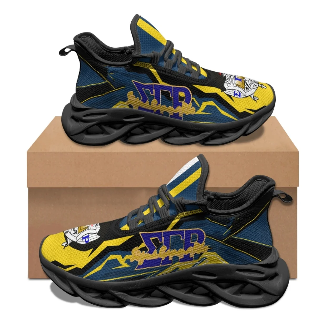 2023 Sigma Gamma Rho Classic Pattern Platform Shoes Breathable Lace Up ...
