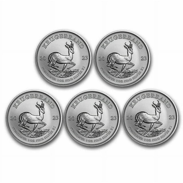 Walmart - 2023 South Africa Krugerrand 1 oz Silver Bullion Coins (Lot of 5) BU - Walmart.com