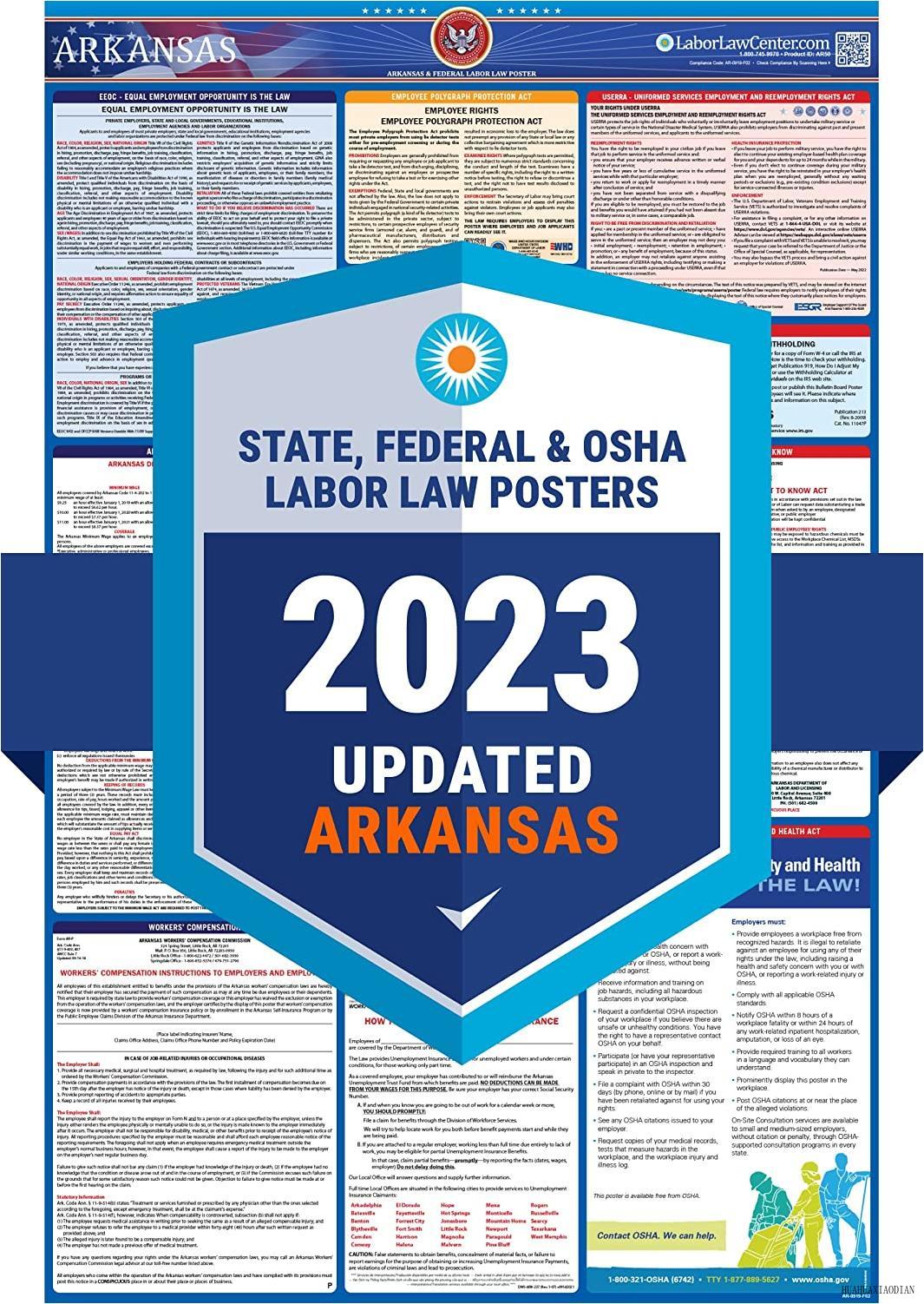 2023 State & Federal Poster - OSHA Workplace Compliant & Required ...