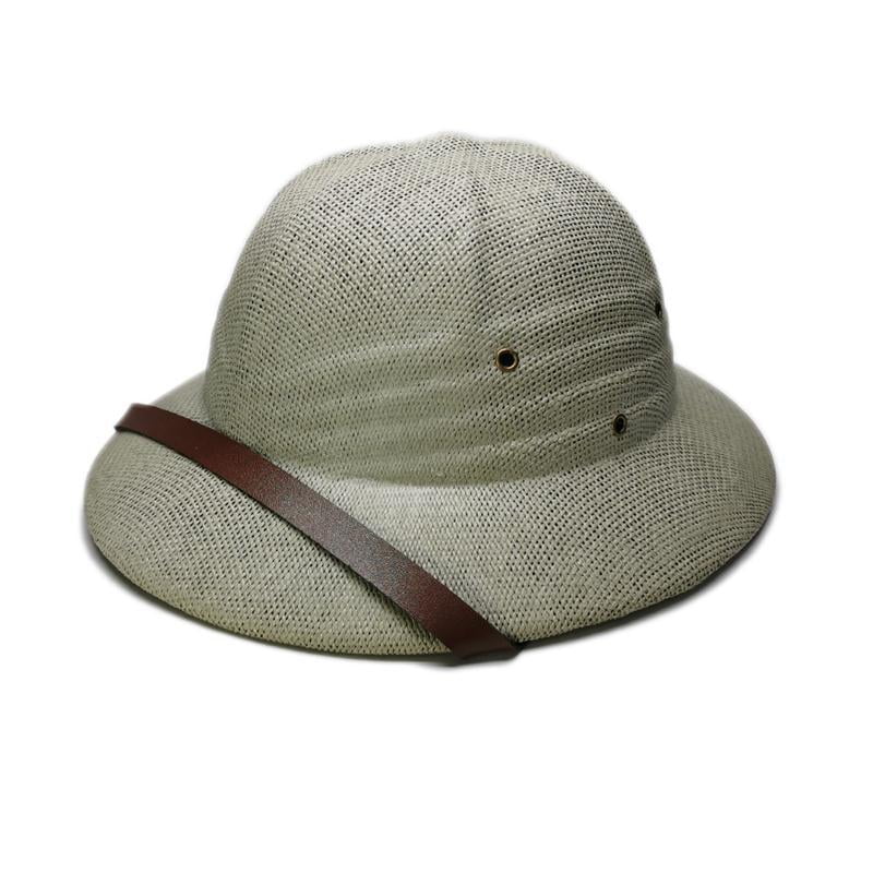 2023 Straw Helmet Pith Fedora Hats for Women Men Vietnam War Army Sun ...