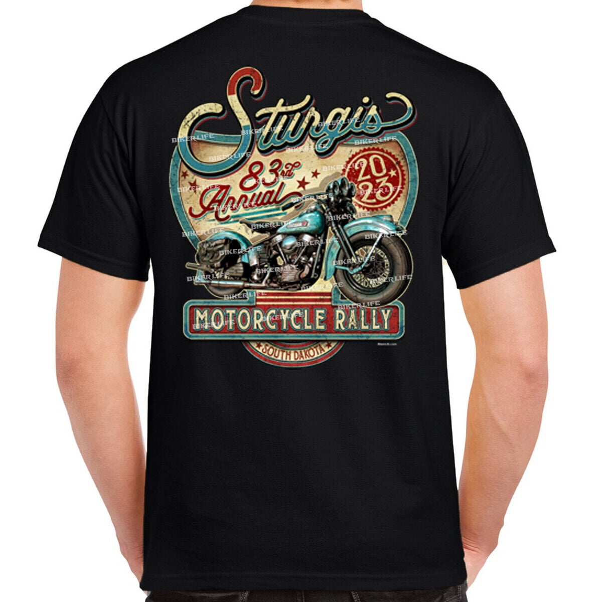 2023 Sturgis Motorcycle Rally Retro Biker Shield T-Shirt - Walmart.com