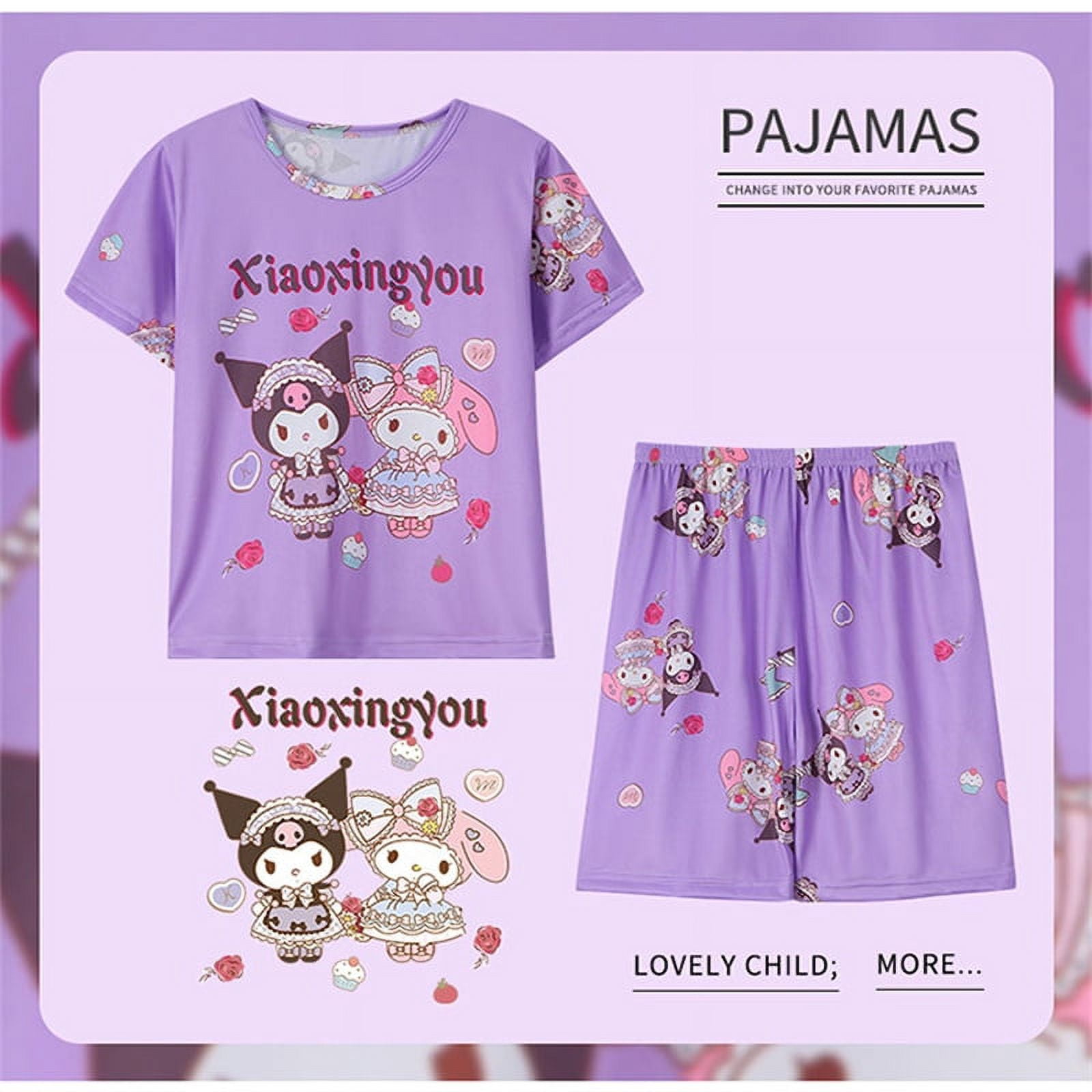 2023 Summer Kawaii Sanrios Kuromi Pajamas Set Cute Anime Cinnamoroll My ...