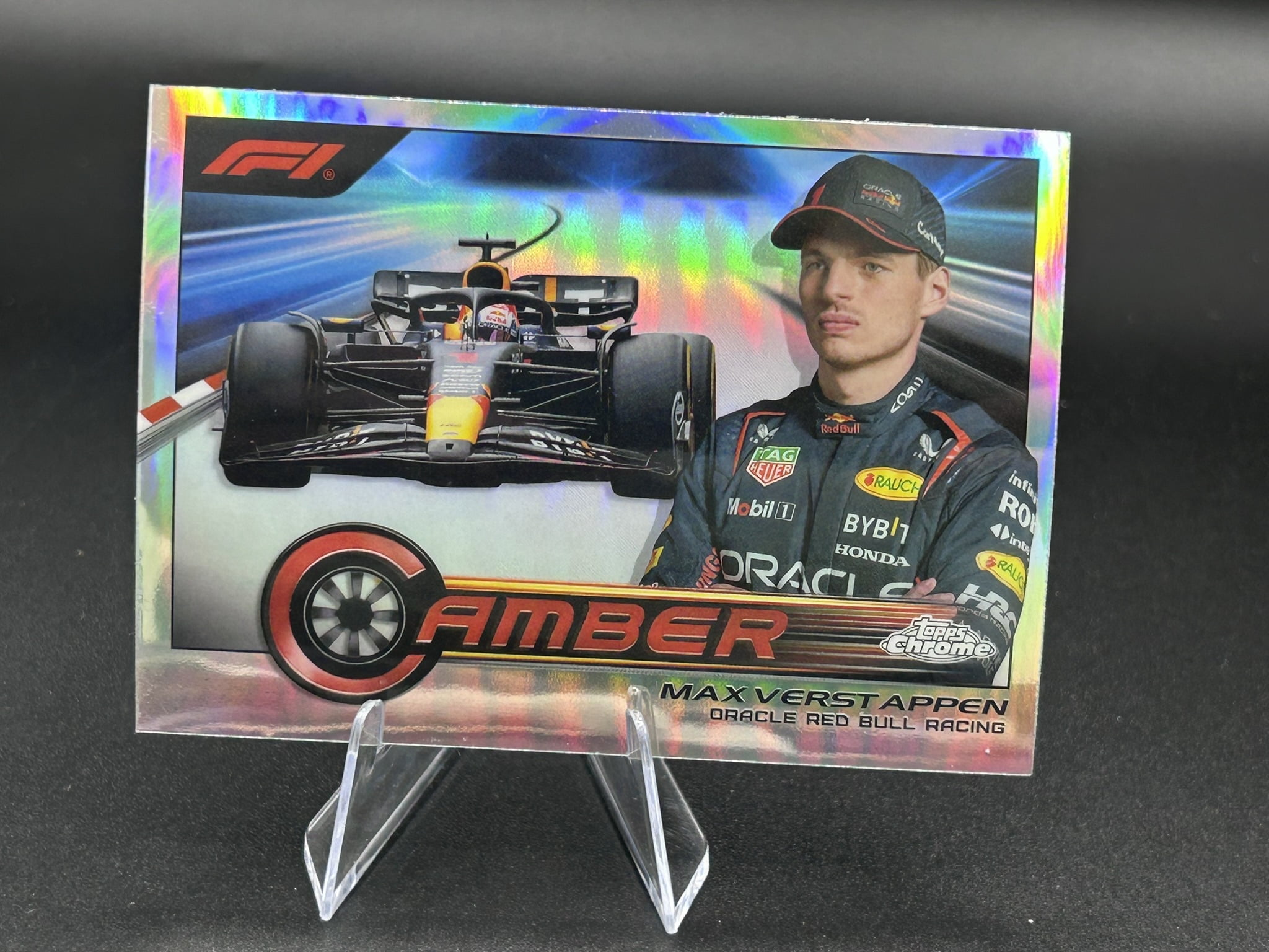 2023 TOPPS CHROME Formula 1 Racing RARE CAMBER REFRACTOR HOLO INSERT ...