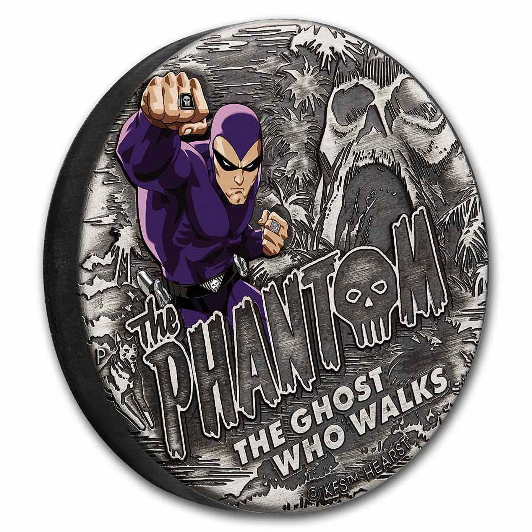 2023 TUV 2 oz Silver The Phantom Colorized Antiqued BU (Box/COA) - Walmart.com