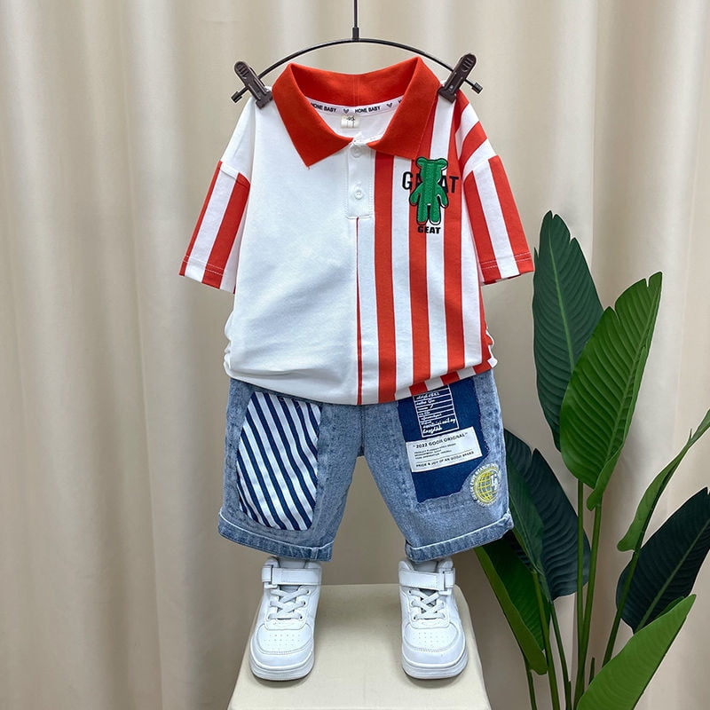 2023 Teenage Boy Set Kid Clothing Suit Cotton Summer Outing Clothes ...