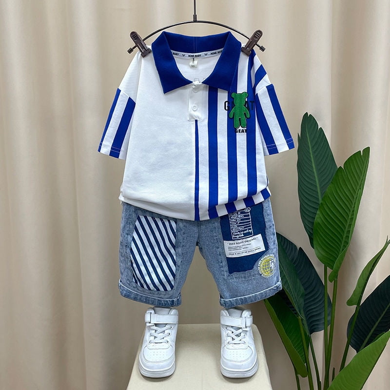 2023 Teenage Boy Set Kid Clothing Suit Cotton Summer Outing Clothes ...