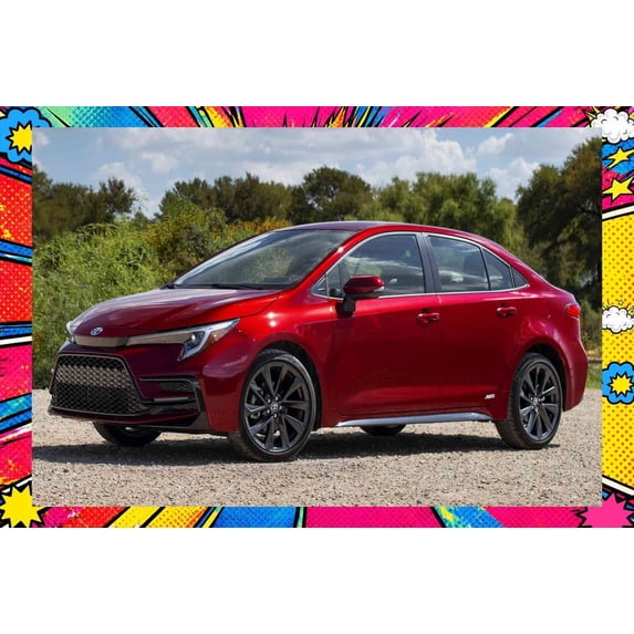 2023 Toyota Corolla Hybrid Sedan - Pop Art Edition | 24x36 Inch Glossy ...