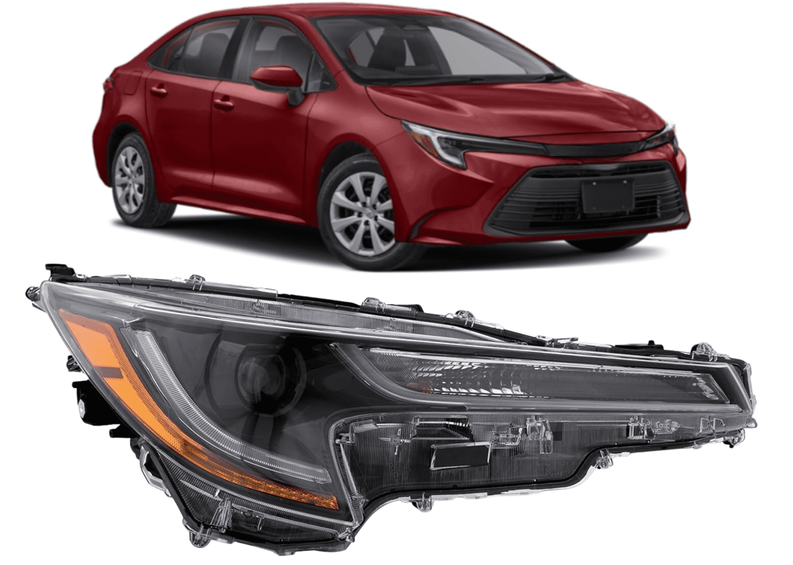 2023 Toyota Corolla headlamp assembly LE passenger side RH - Walmart.com