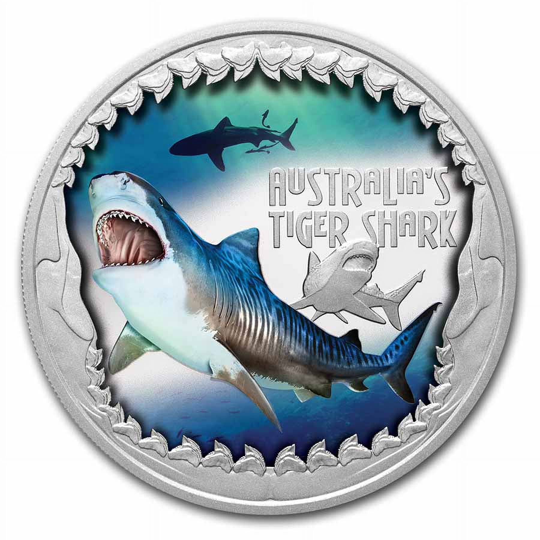 2023 Tuvalu 1 oz Silver Tiger Shark Deadly and Dangerous PF - Walmart.com