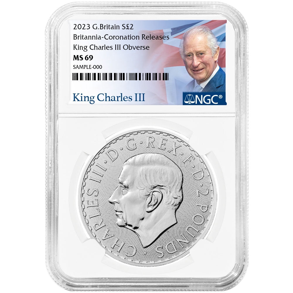 2023 U.K. 2 Pound Silver King Charles Britannia NGC MS69 Coronation ...