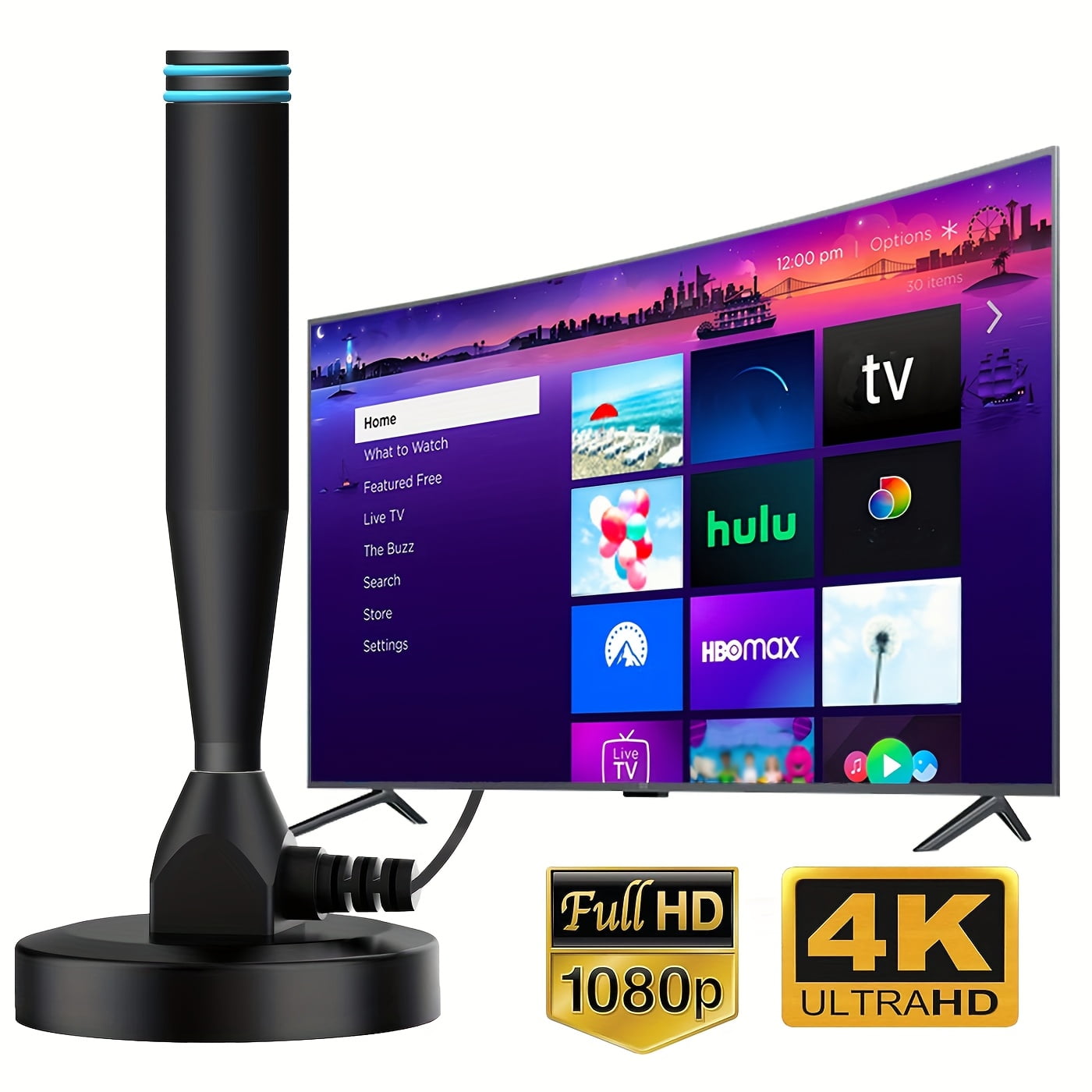 2023 Ultra HD Digital TV Antenna, Indoor/Outdoor with Magnetic Base ...