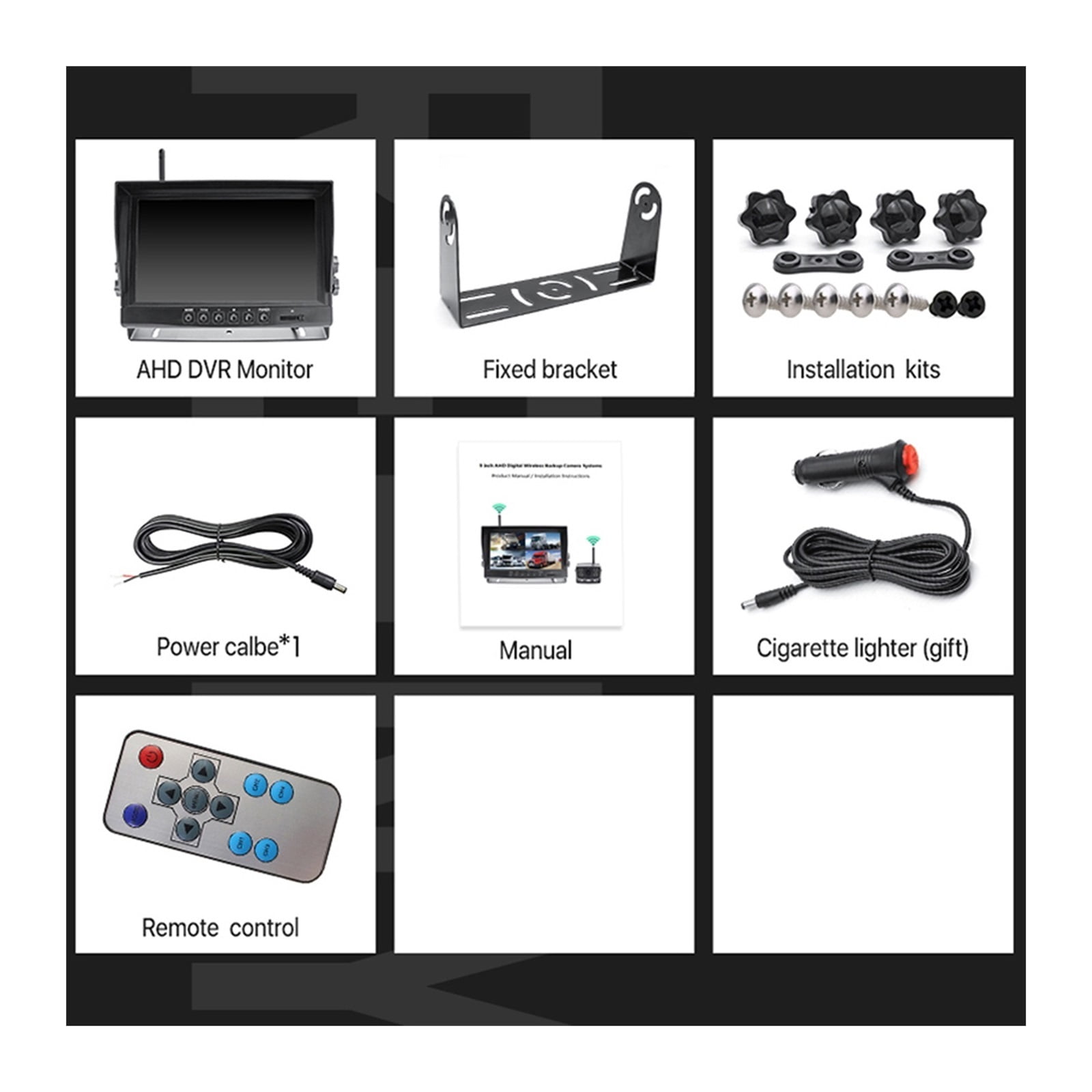 2023 Update AHD Digital Wireless Backup DVR Record Camera and 4CH 9 ...