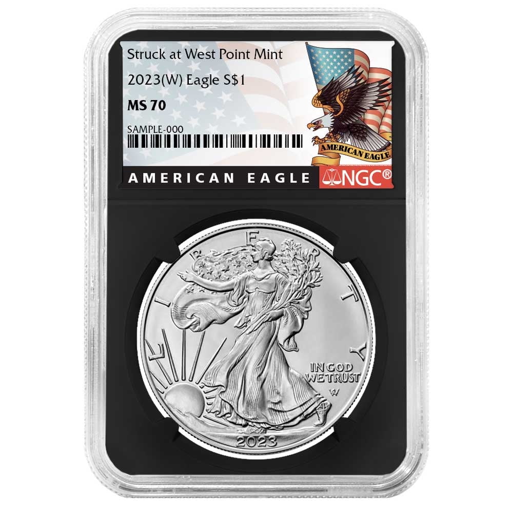 2023 (W) $1 American Silver Eagle NGC MS70 Black Label Retro Core - Walmart.com