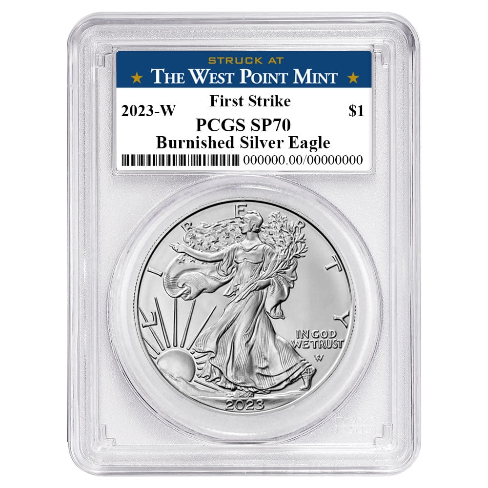 2023-W Burnished $1 American Silver Eagle PCGS SP70 FS West Point Label - Walmart.com
