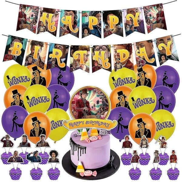 2023 Wonka Chocolate Factory Movie Birthday Party Kit Mission Cake ...