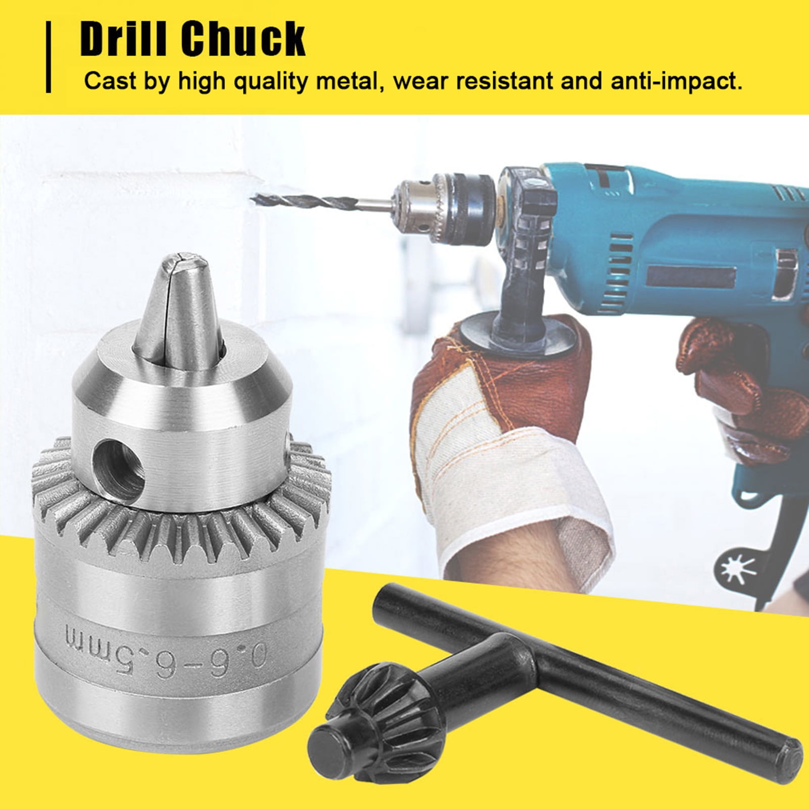 2024 0.6?6.5mm Mini Key Type Drill Chuck with Chuck Key for Electric ...