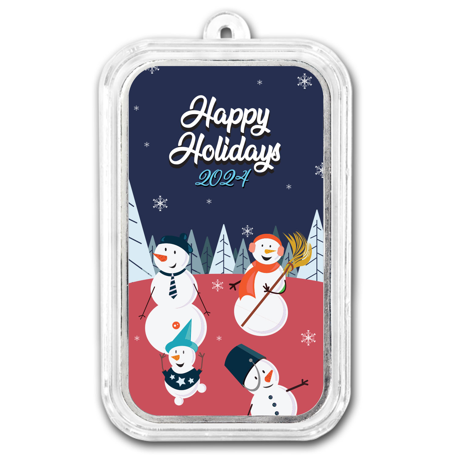 2024 1 oz Silver Colorized Bar - Cheery Snowmen - Walmart.com