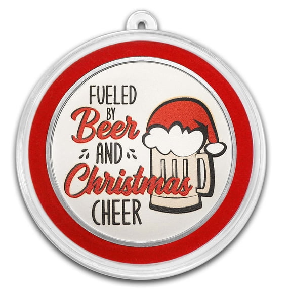 2025 1 oz Silver Colorized Round - Christmas Cheer Fueled by Beer ...