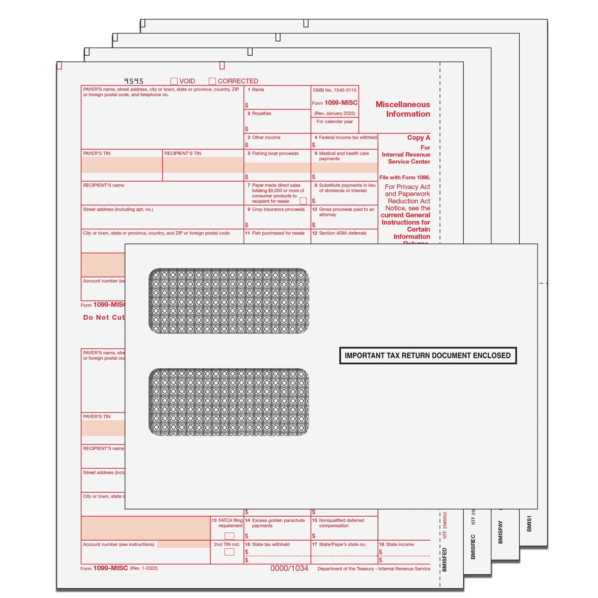 2023 1099-MISC Tax Forms, 4-Part Kit, IRS Approved, QuickBooks ...