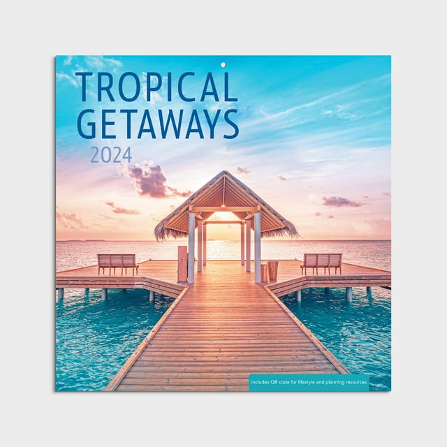 2024-12 Month Cal- Tropical Getaways 12x12 Hanging Wall Calendar by ...