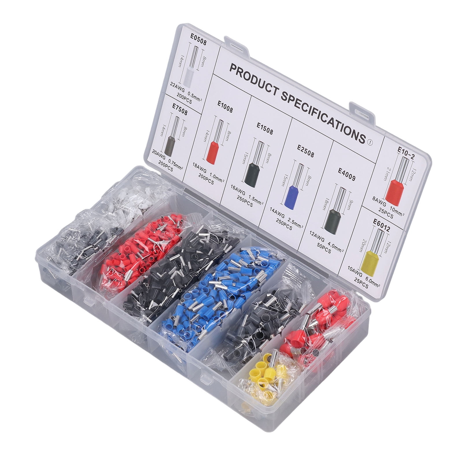 2024 1200 Pcs Cold Pressed Terminals Copper Tube Terminal Set Multi ...