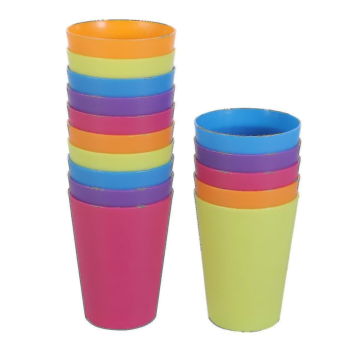 2024 15pcs Plastic Cups Beverage Reusable Plastic Water Cups Party ...