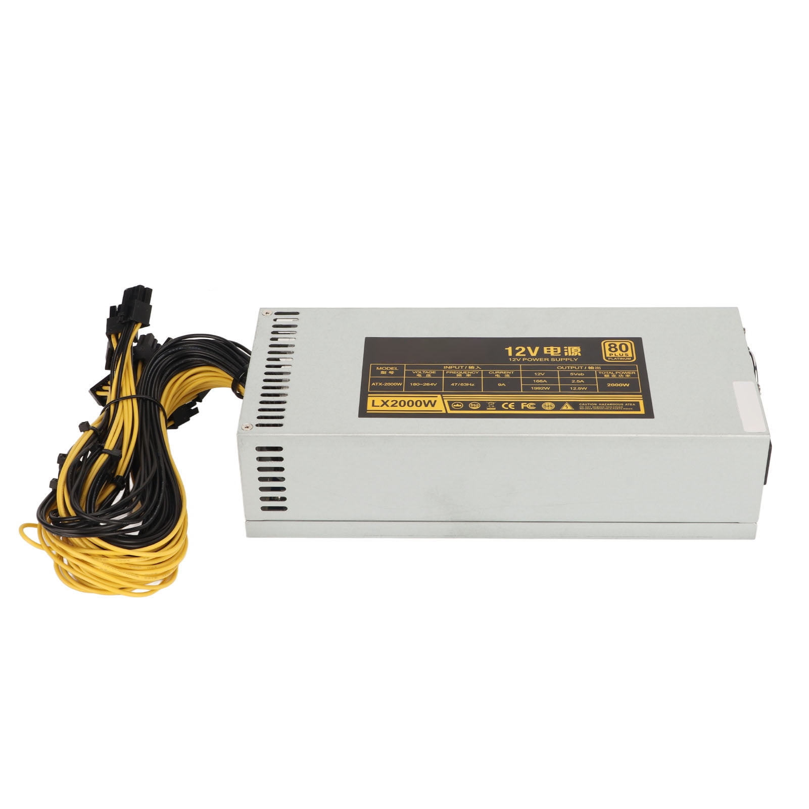 2024 2000W Mining Power Supply Support 8 GPU Cards Single Channel 2U PSU PC Mining Power Supply ...