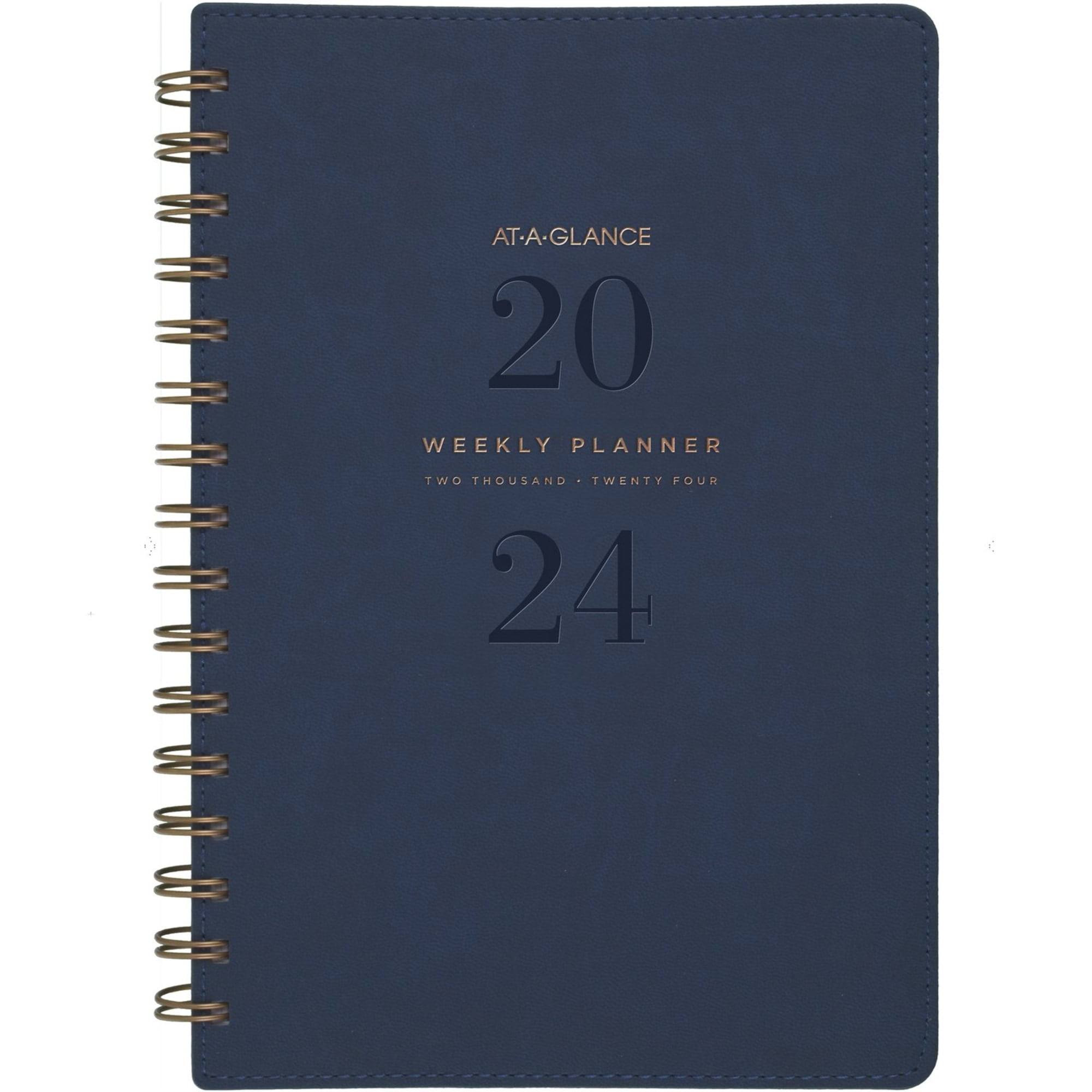 AT-A-GLANCE 2024 Weekly/Monthly Planner, Signature Collection, Navy ...