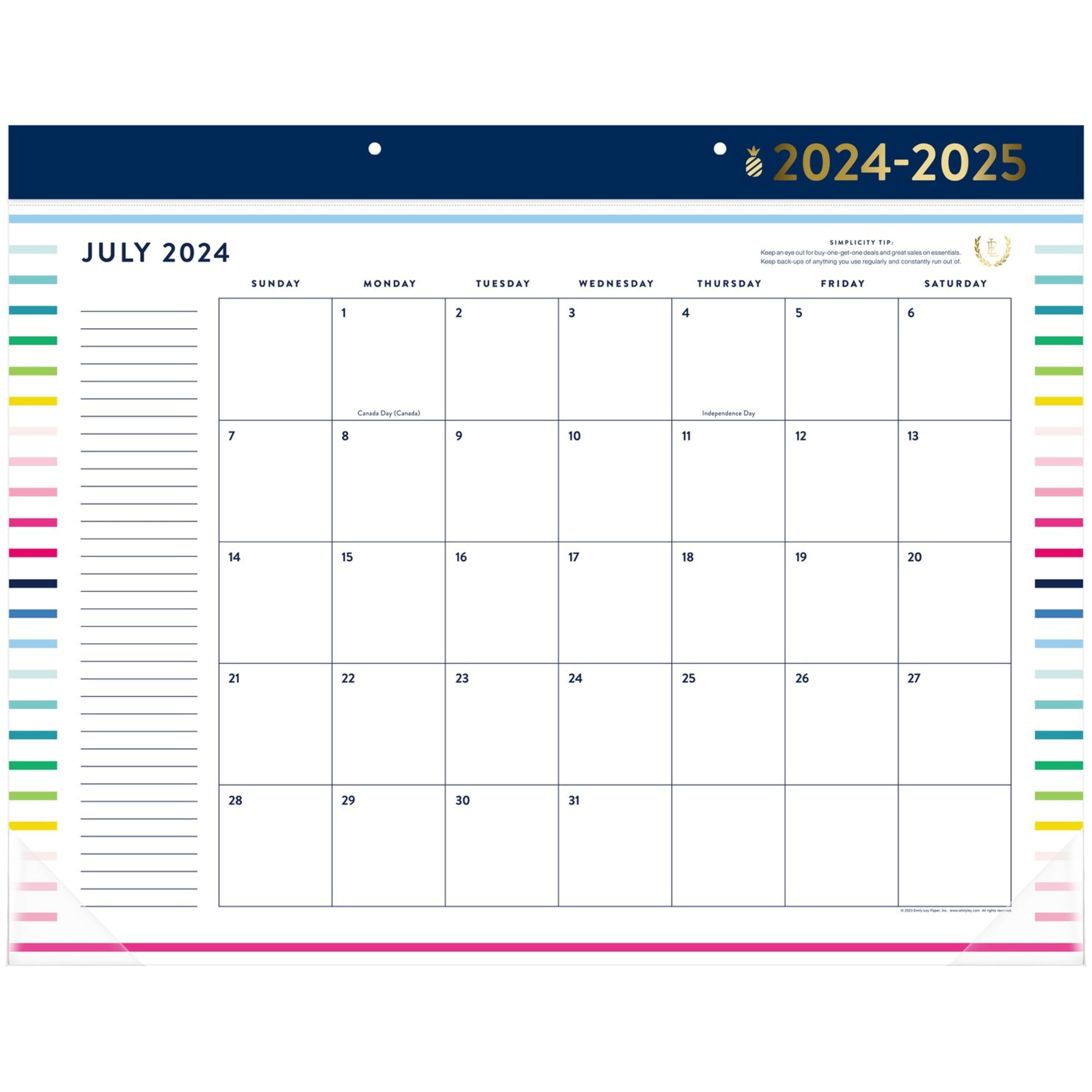 2024-2025 AT-A-GLANCE® Simplified by Emily Ley Academic Monthly Desk ...