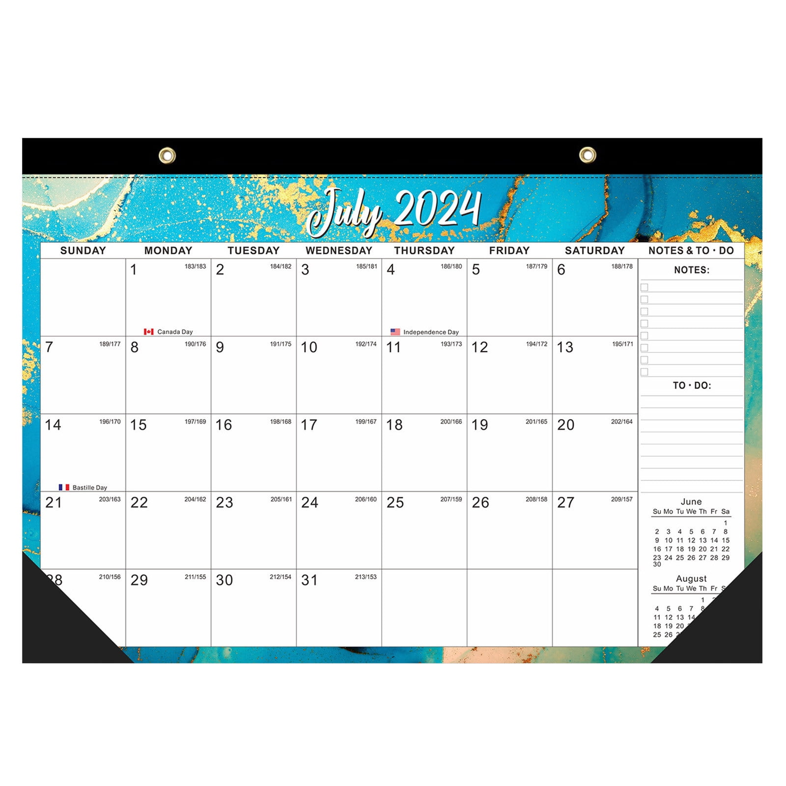 2024-2025 Desk Calendar, Jul. 2024 - Dec. 2025, 18 Monthly Calendar ...