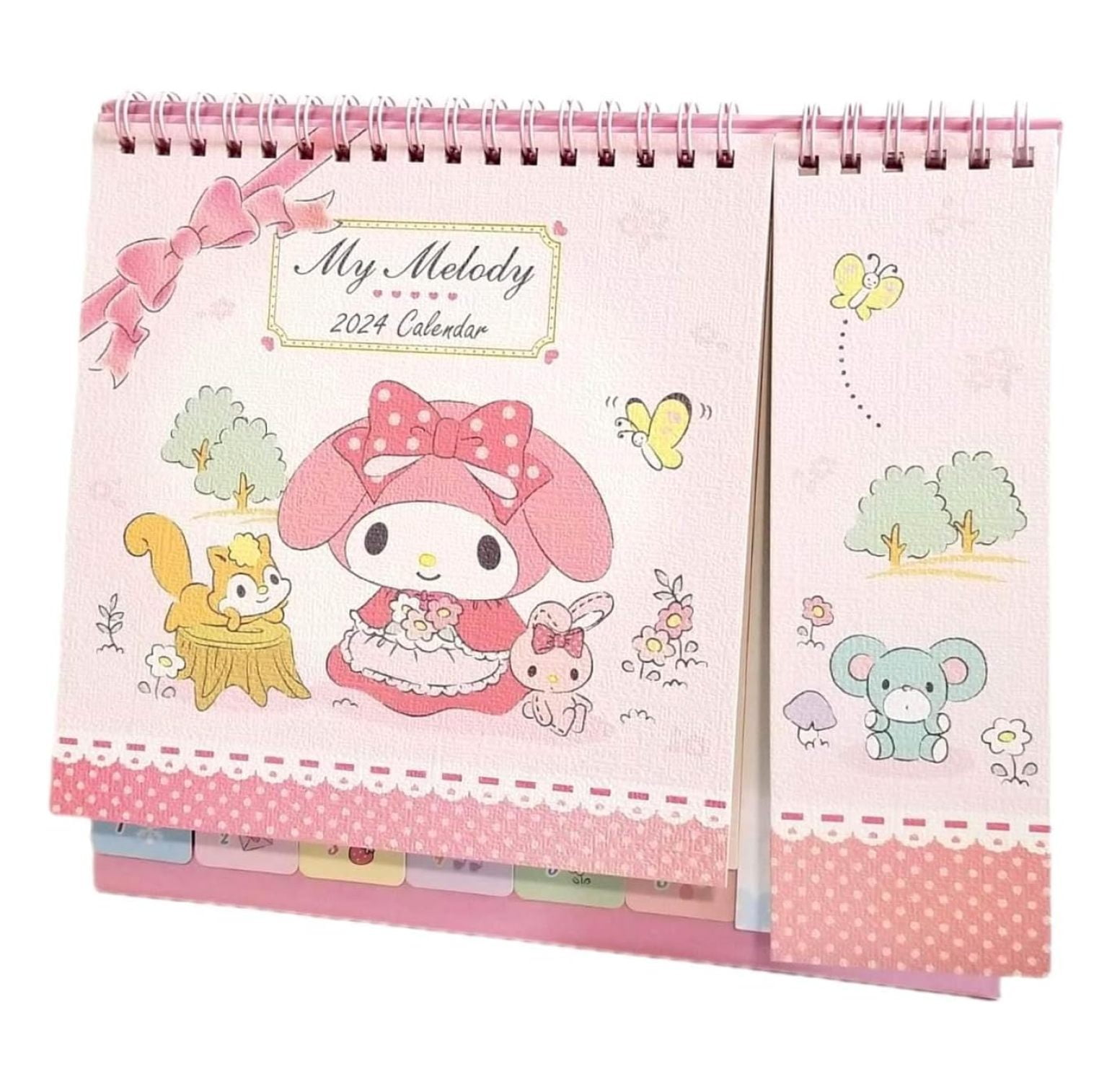 2024~2025 Feature Kawaii Melody Bunny Monthly Yearly Desktop Calendar ...