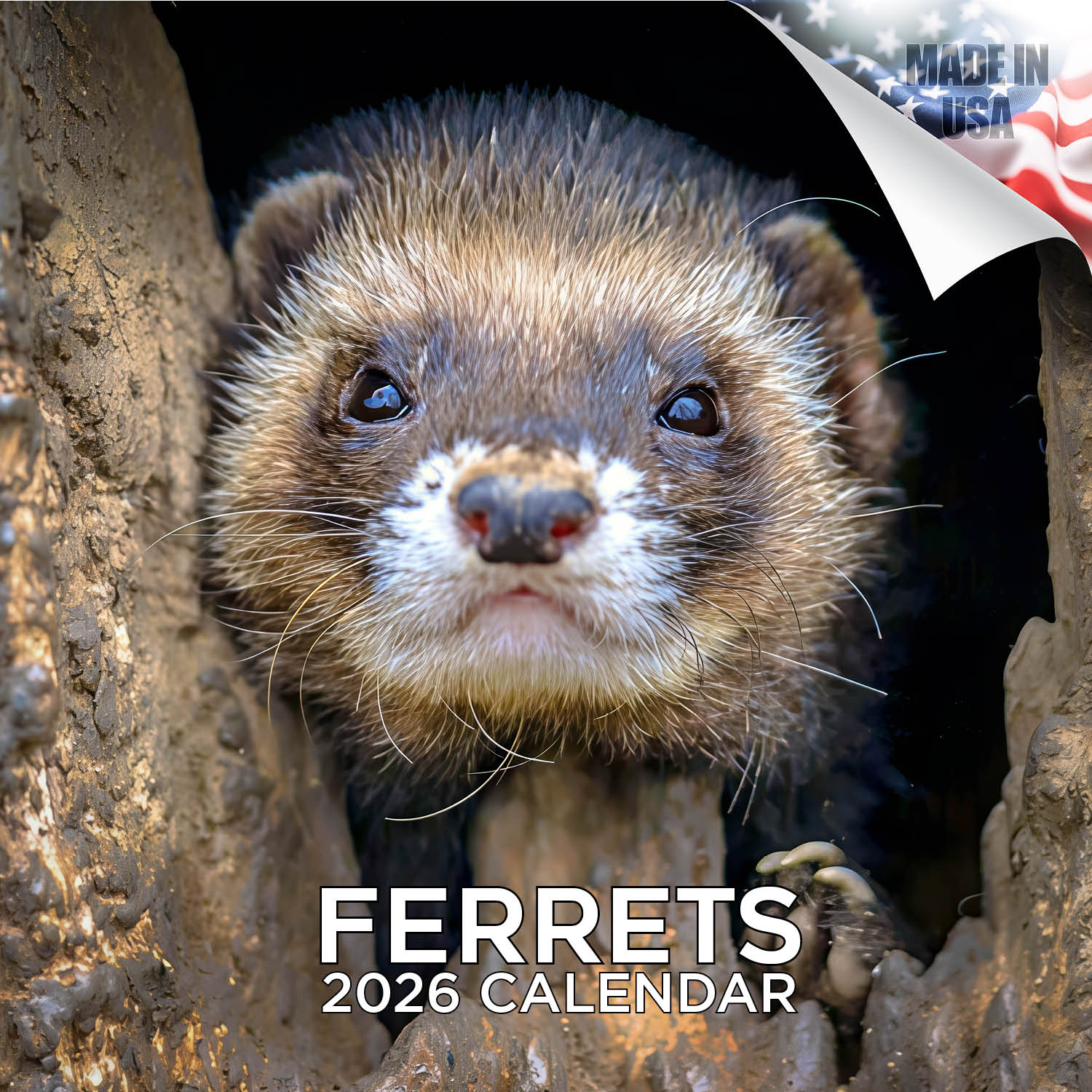 2024-2025 Ferrets Wall Calendar - Monthly Planner - 12x24 - No-Bleed ...