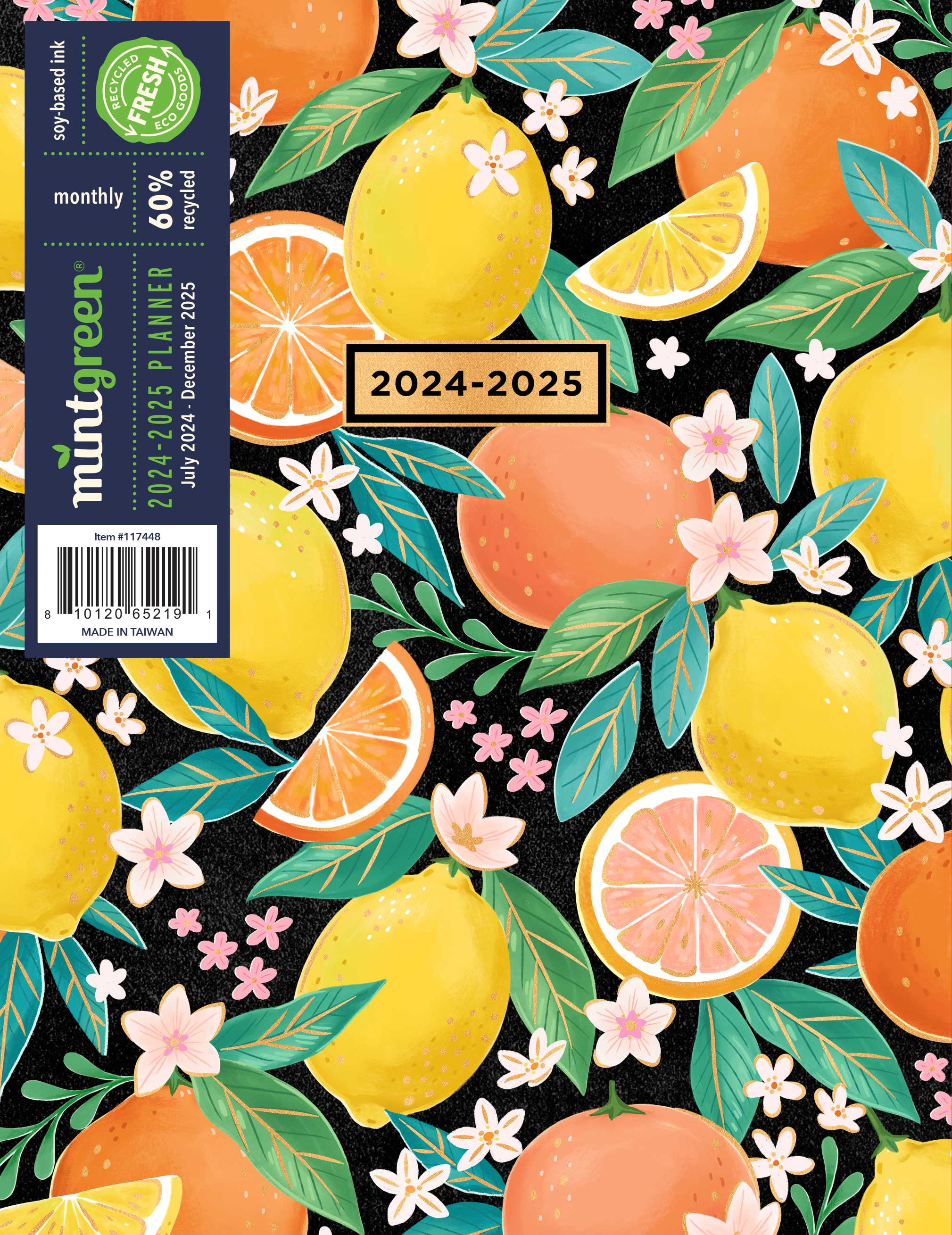 2024-2025 Mintgreen Monthly Medium Planner Citrus - Walmart.com
