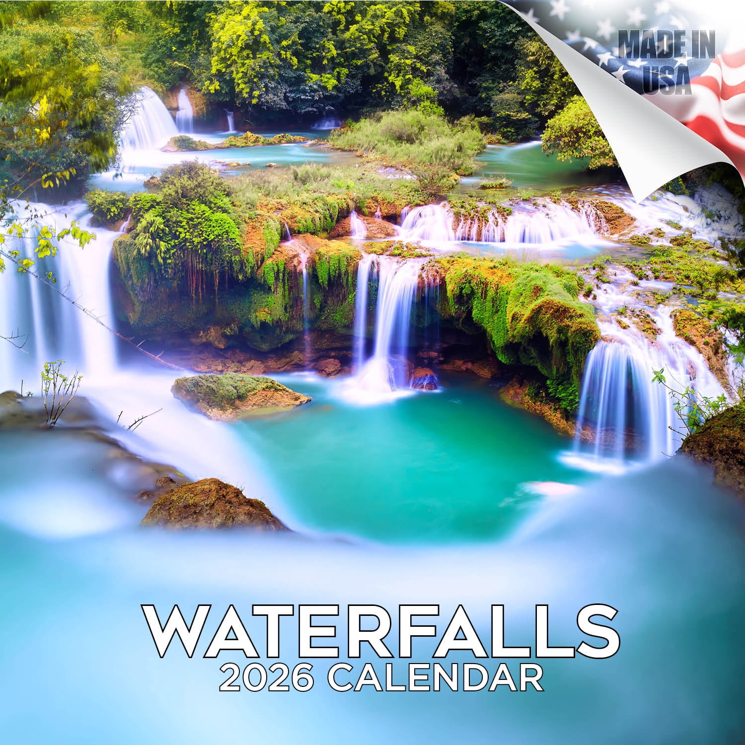 2025 2026 Waterfalls Calendar - Scenic Monthly Wall Calendar - 12 x 24 ...