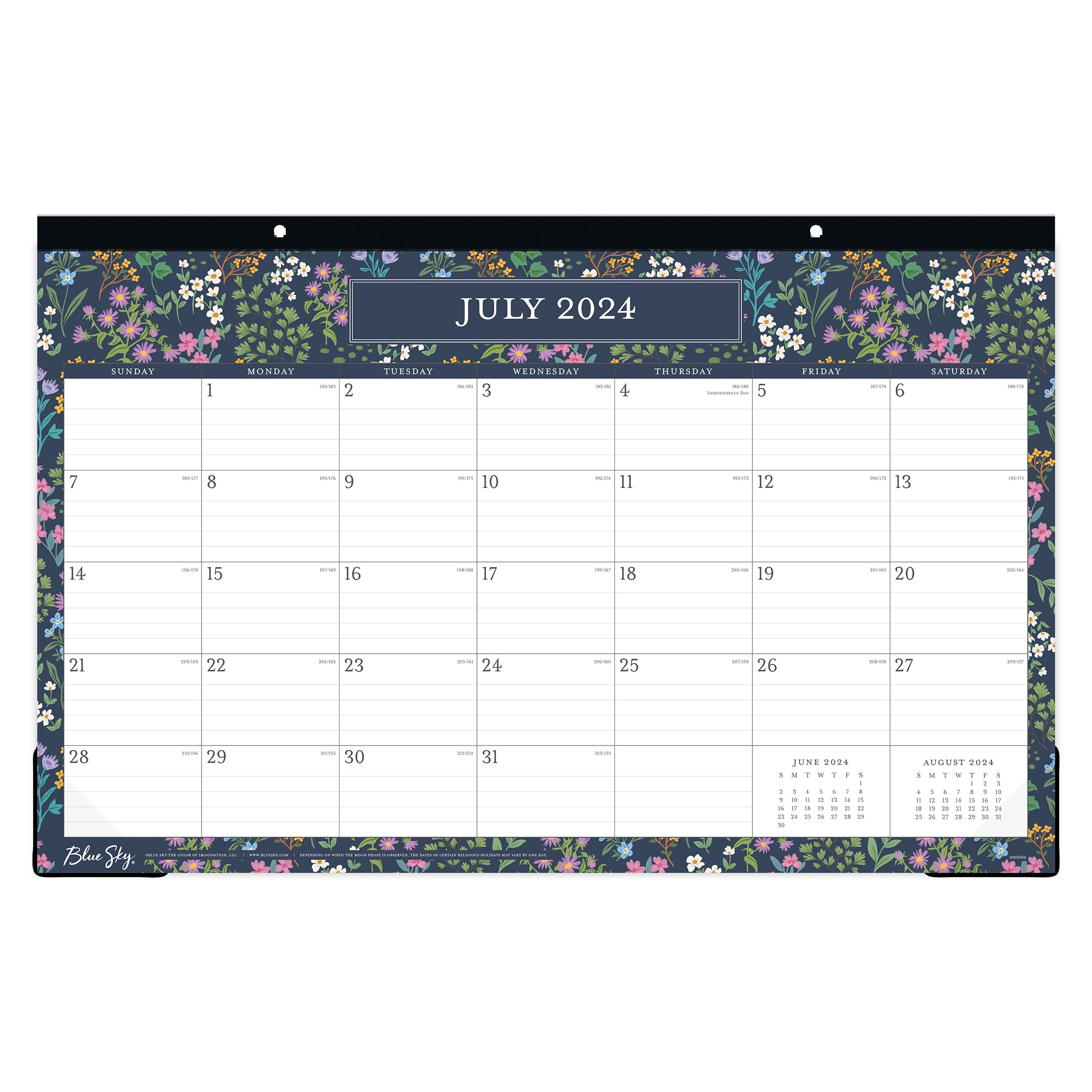 2024-25 Desk Pad Calendar, 17x11, by Blue Sky, Cosie May Navy - Walmart.com