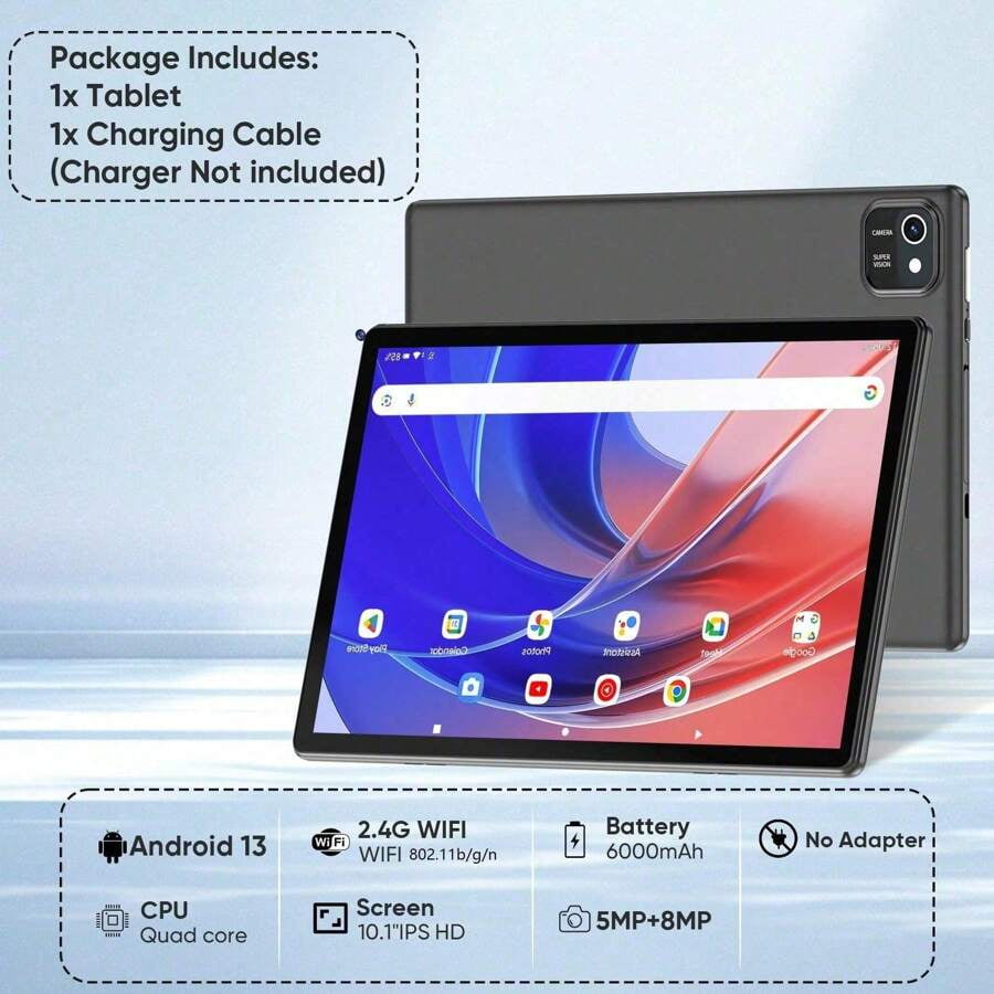 2024,2GB+64GB 1TB Extension, 2.4G WiFi, 10.1-Inch HD Flat PC, Quad-Core ...
