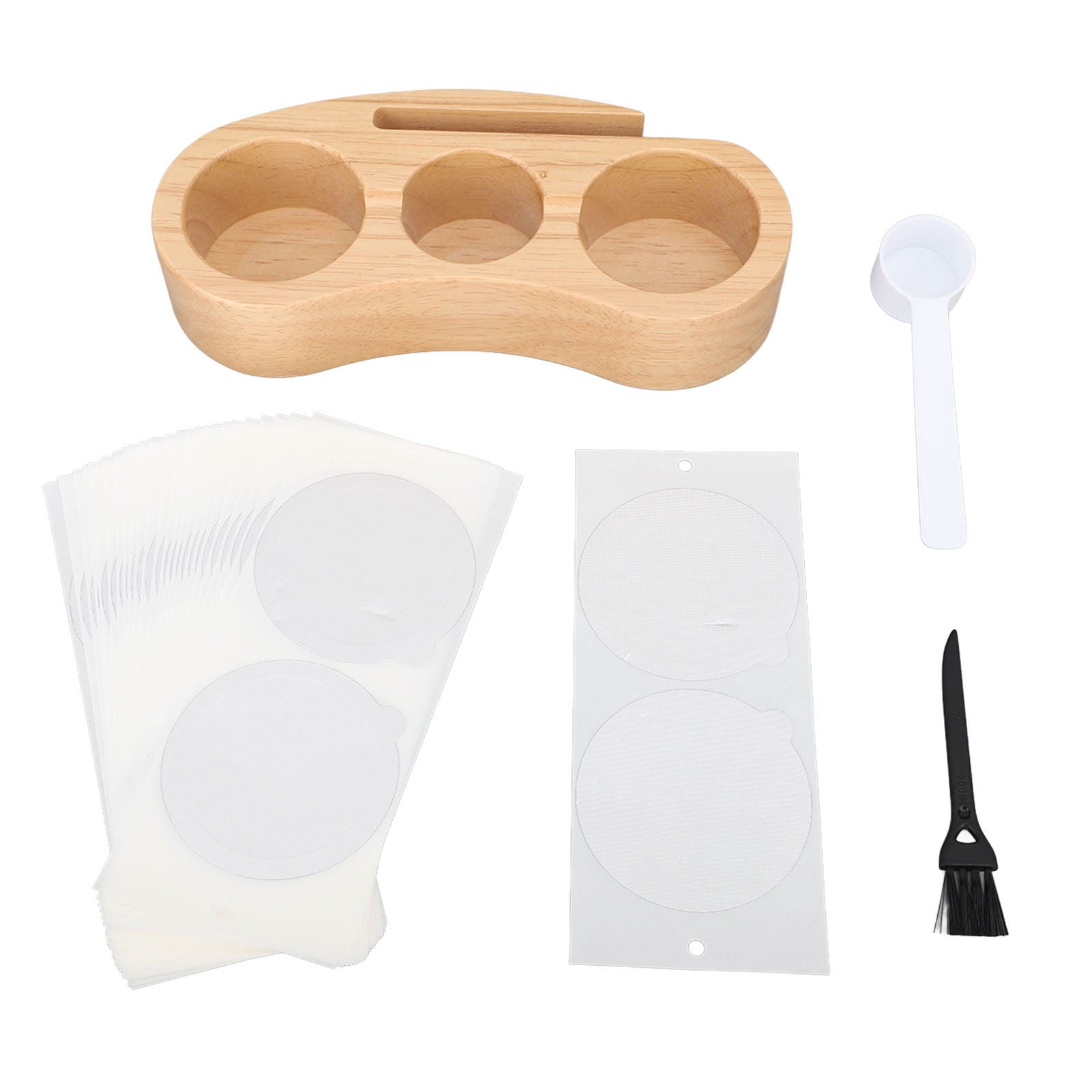 2024 3 Hole Rubber Wood Coffee Capsule Refill Kit Wood Coffee Powder ...