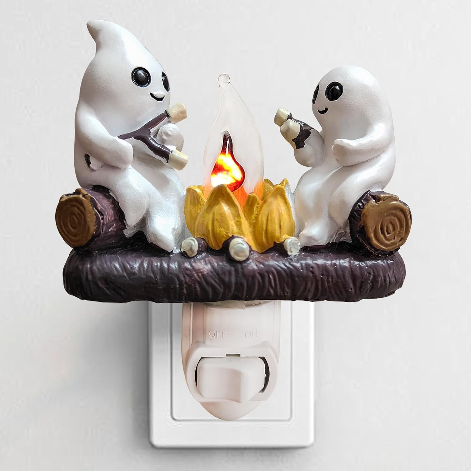 2024 3D Flickering Cute Ghost Campfire Night Light for Halloween Indoor ...