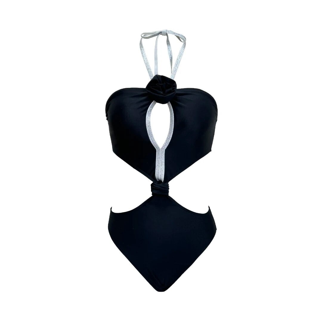 2024 3D Flower One Piece Swimsuit Women Swimwear Cut Out Bodysuit ...