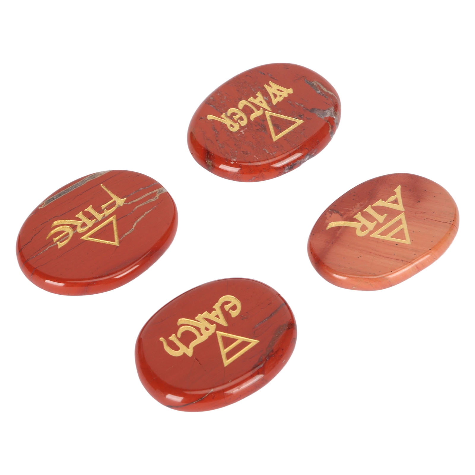 2024 4 Elements Assorted Stones Engraved Triangular Symbols Earth Air ...