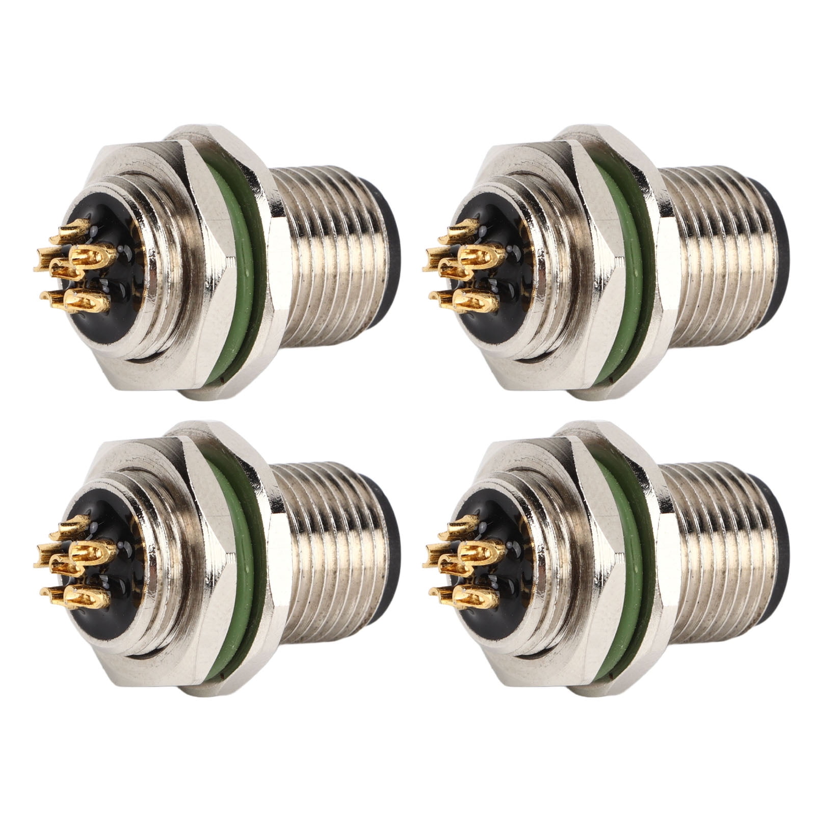 2024 4 Pcs M12 Aviation 6 Core Plug 6 Pins Female Panel Electronic Plug ...