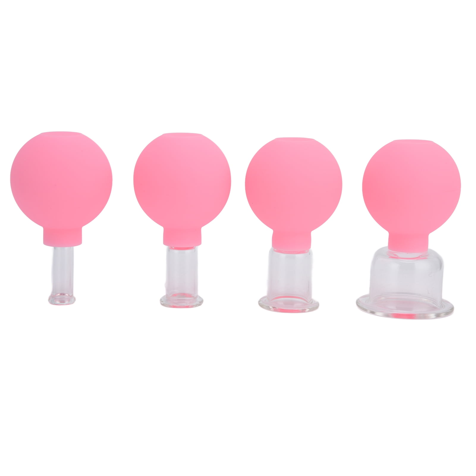 2024 4Pcs Silicone Glass Cupping Therapy Set Massage Vacuum Cupping Cups Kit for for Face Leg ...