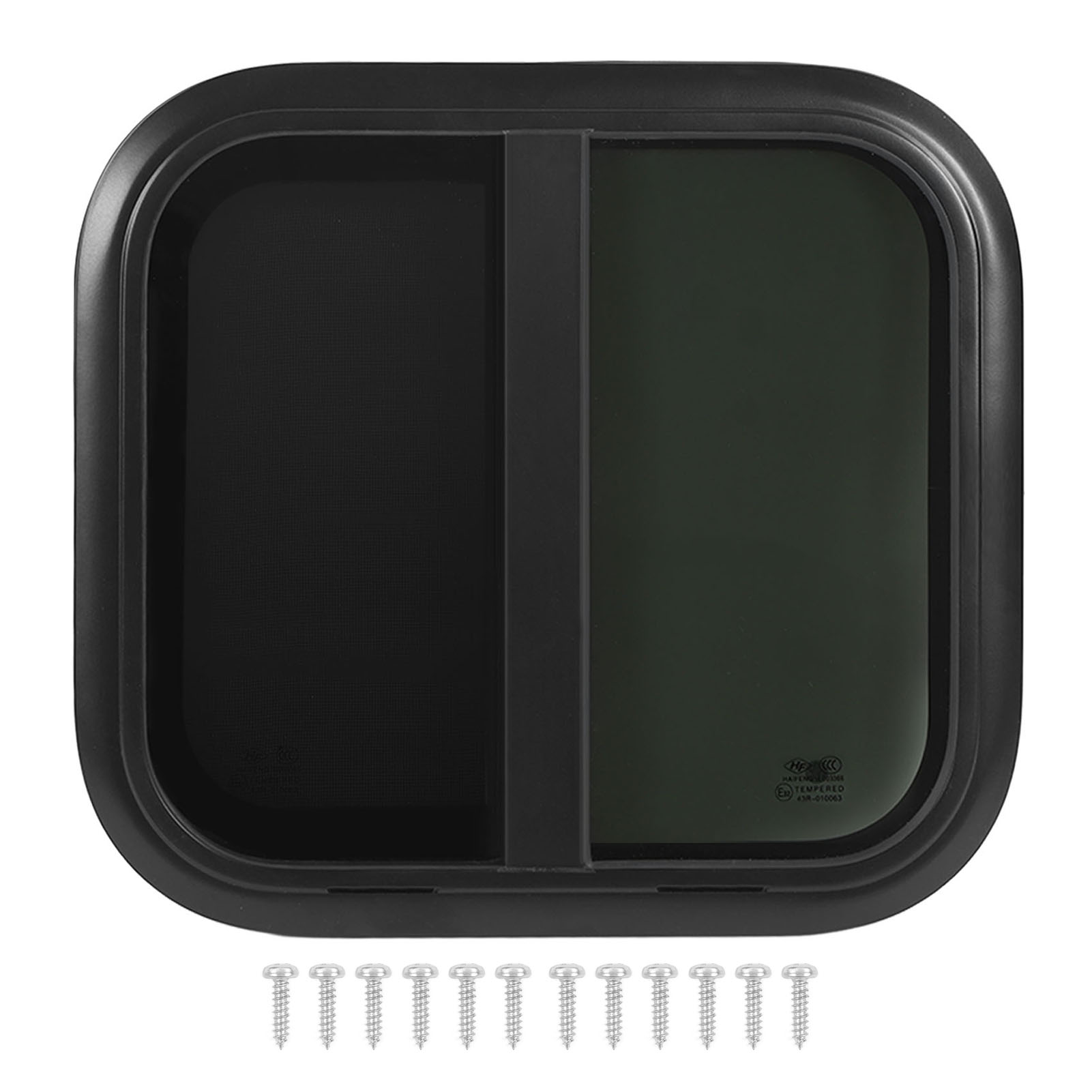 2024 500x450mmm Rounded Sliding Windows Black Aluminum Alloy Frame UV ...