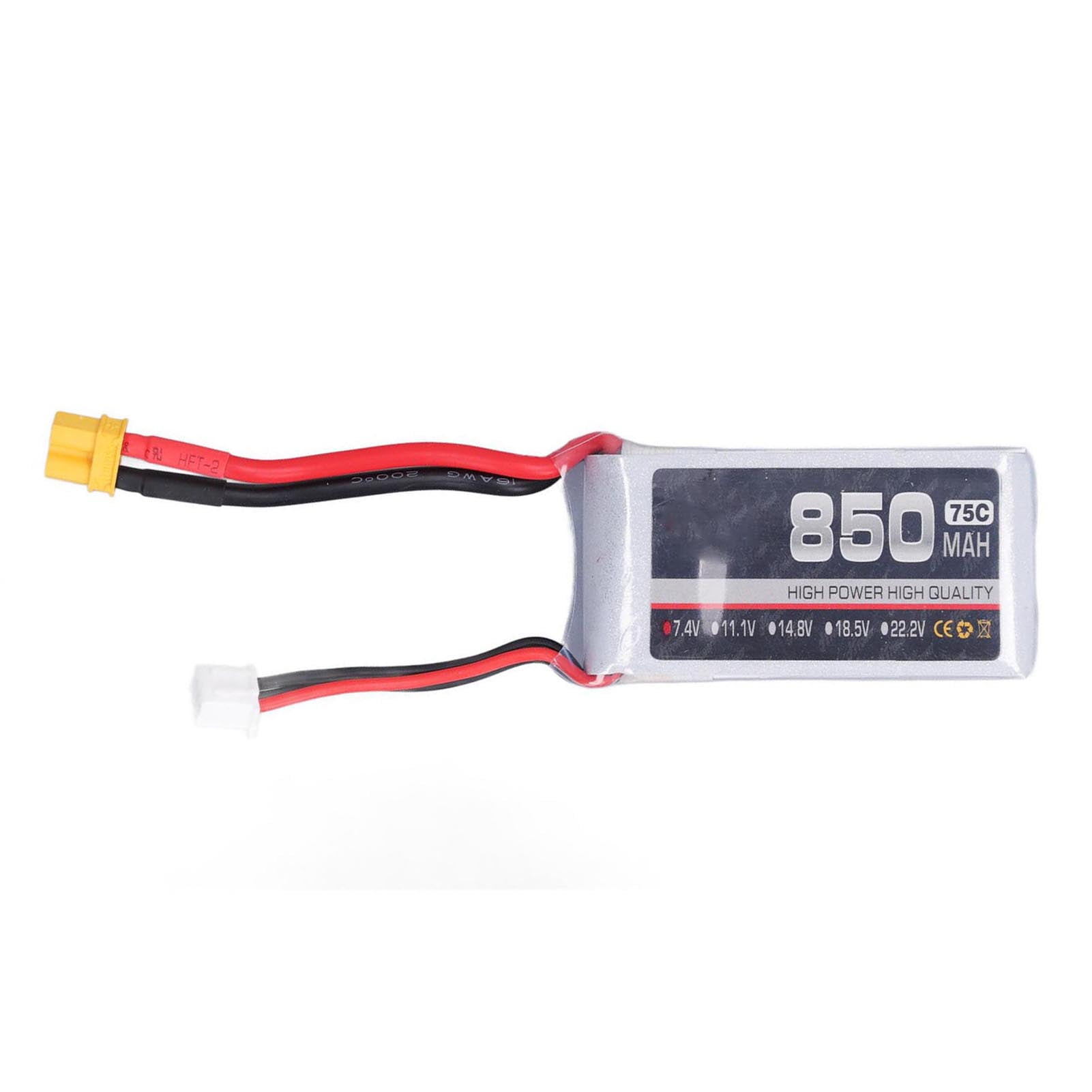 2024 850mAh 75C High Rate Lipo Batteries Li Ion Battery Pack with XT30 ...