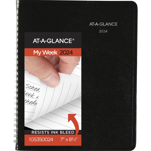 2024 AT-A-GLANCE® DayMinder Block Style Weekly Planner, 7" x 8-3/4 ...