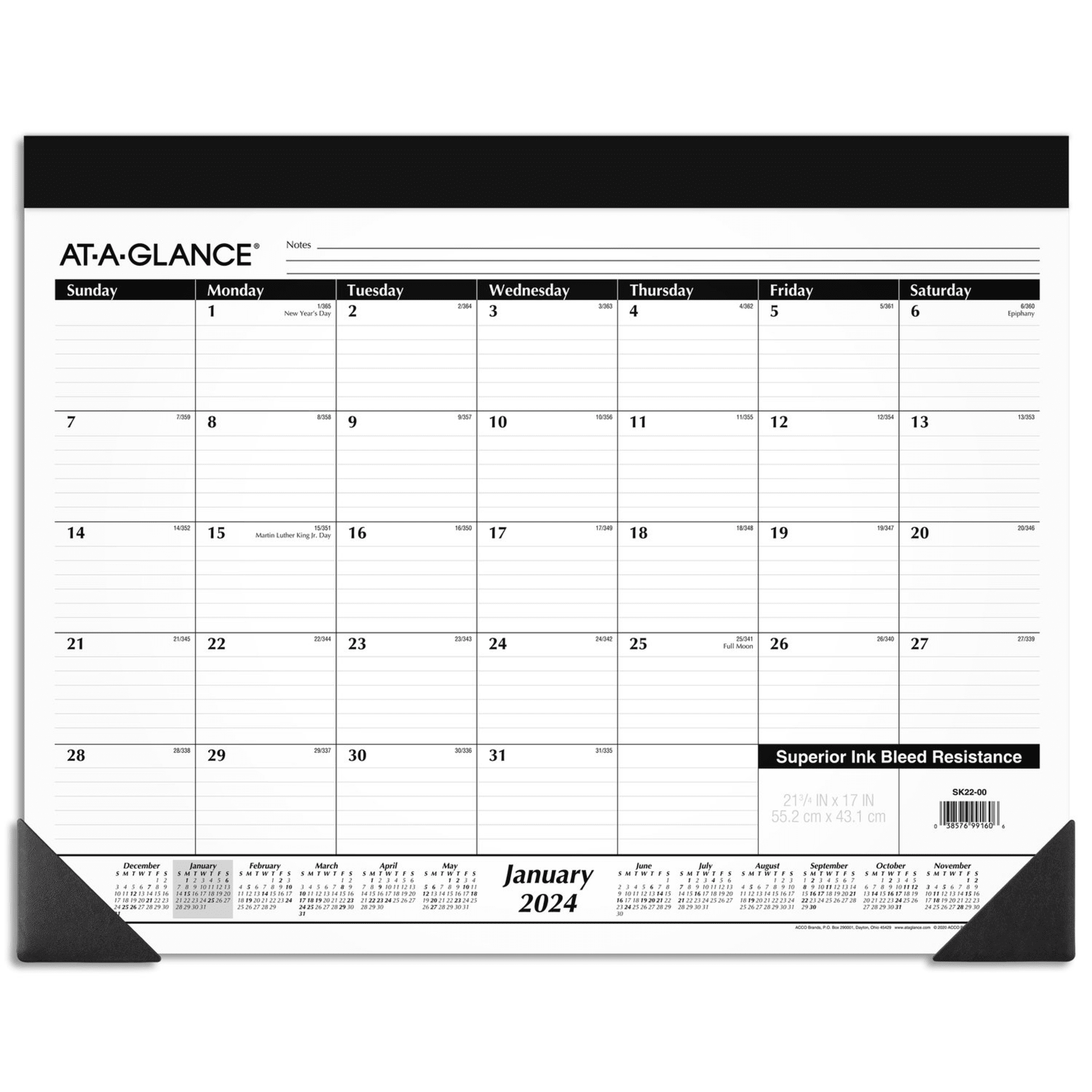 "At-A-Glance 2024 Large Desk Pad Calendar, Yearly Planning, 21 3/4"" x ...