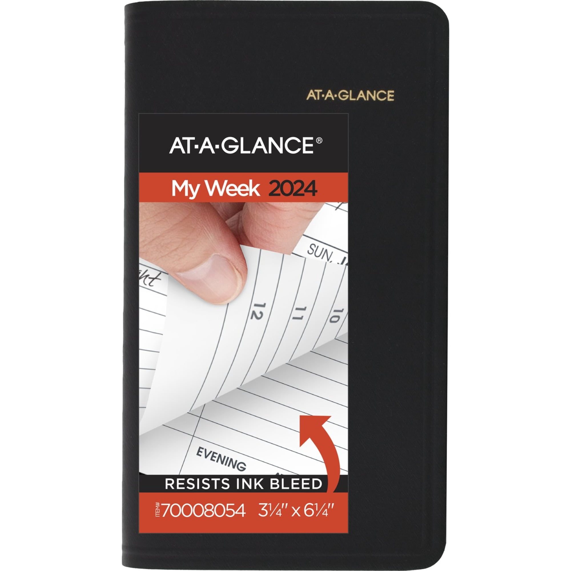 2024 AT-A-GLANCE® Refillable Weekly Appointment Book Planner, 3-1/4" x ...