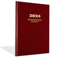 Standard Diary 2024, Daily Planner, Medium Rule, Red Cover, 8.25 x 5.75 ...