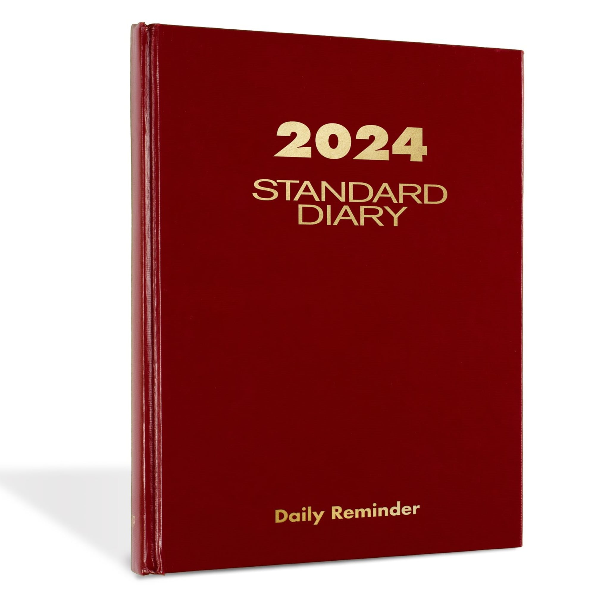 Standard Diary 2024, Daily Planner, Medium Rule, Red Cover, 8.25 x 5.75 ...