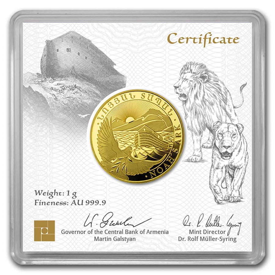 2024 Armenia 1 gram Gold 100 Dram Noah's Ark BU - Walmart.com